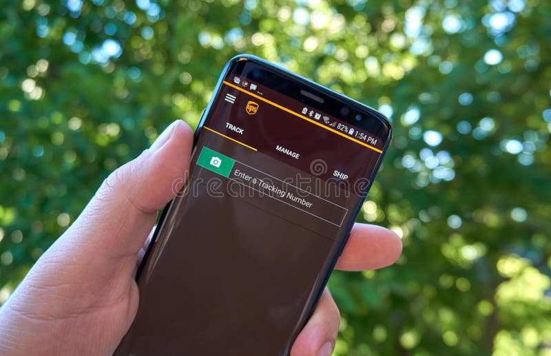 UPS Tracking Mobile App on Samsung S8. Editorial Stock Photo - Image of ...