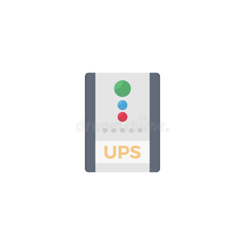 Ups Vector Flat Colour Icon Stock Vector - Illustration of button ...