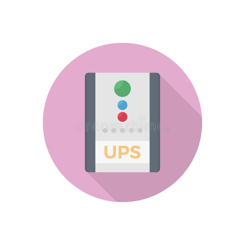 Ups Vector Flat Colour Icon Stock Vector - Illustration of overload ...