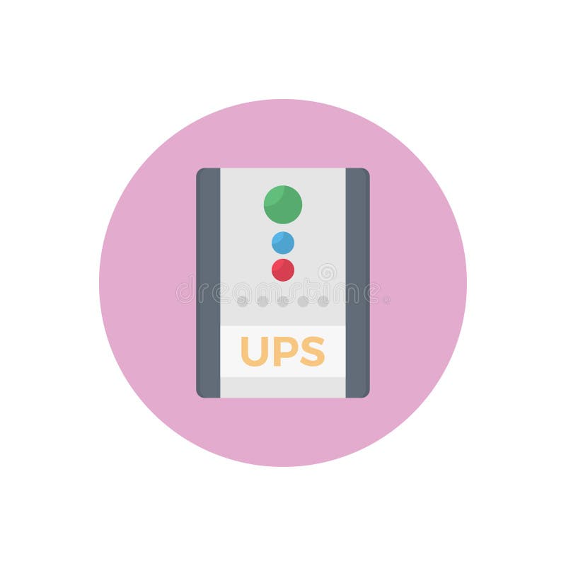 Ups Vector Flat Colour Icon Stock Vector - Illustration of electric ...