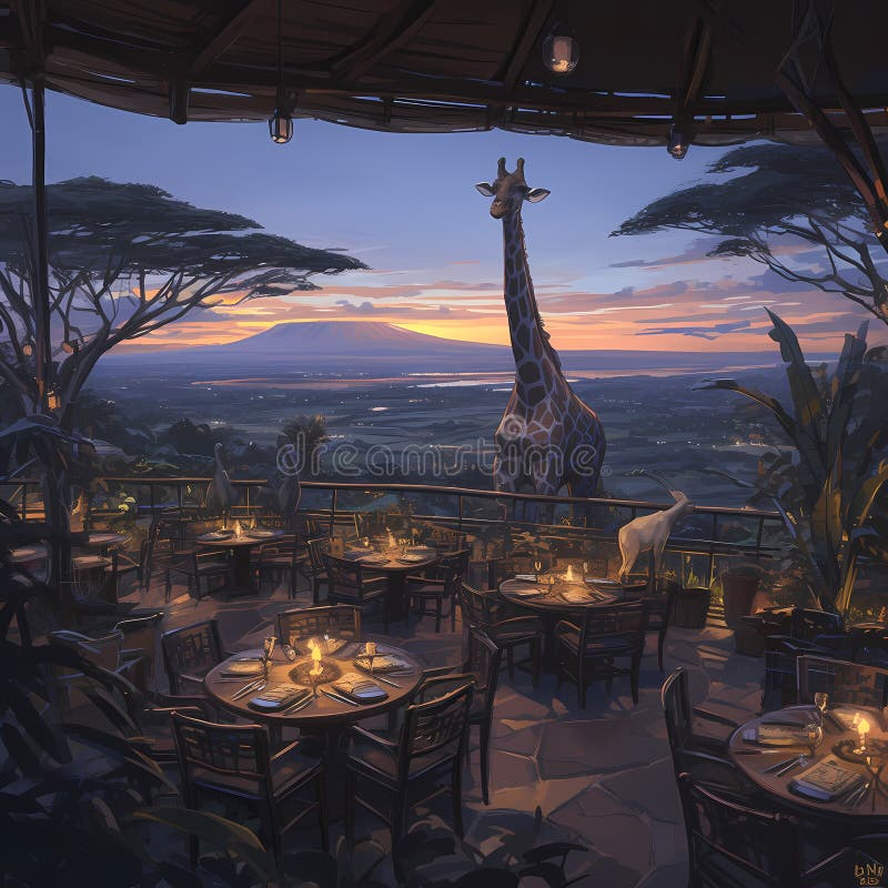 Upscale Dining Experience with Spectacular Sunset Views Stock ...