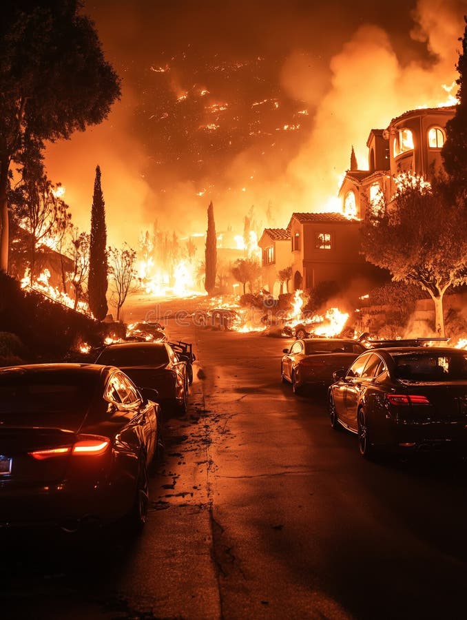 Upscale Hillside Neighborhood Engulfed in Flames during Devastating ...