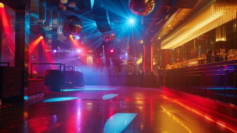 Upscale Hotel Discotheque Featuring Pulsating Lights and Dance Music ...