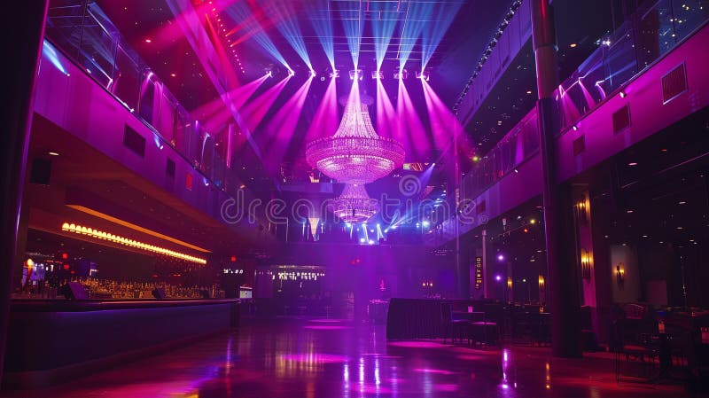 Upscale Hotel Discotheque Featuring Pulsating Lights and Dance Music ...
