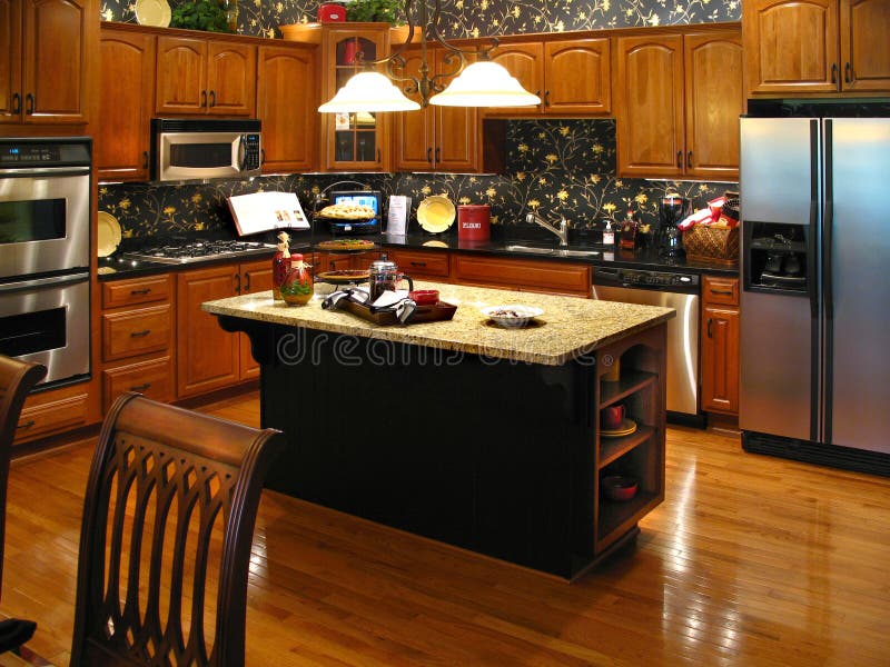 Upscale kitchen horizontal stock photo. Image of marble - 3304436