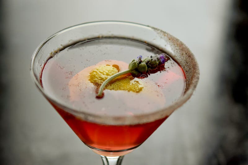Upscale Lavender Cosmo Martini Stock Photo - Image of alcohol ...