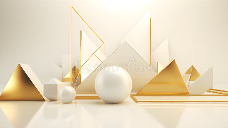 Wallpaper Perspective Abstract Geometric Shapes 3d Render - AI ...