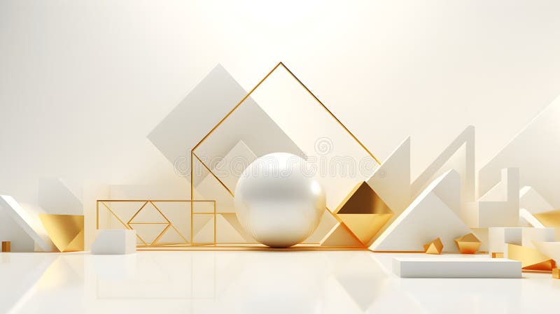 Wallpaper Perspective Abstract Geometric Shapes 3d Render - AI ...