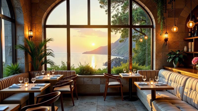 Upscale Restaurant with Breathtaking Ocean and Mountain Views ...