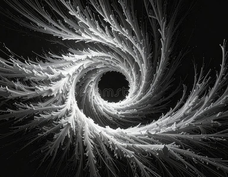 An Abstract Modern Art Image of a Spiraling Vortex in Grayscale ...