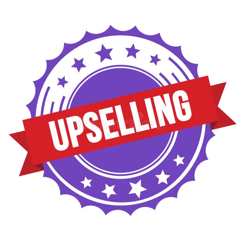 UPSELLING Text on Red Violet Ribbon Stamp Stock Illustration ...