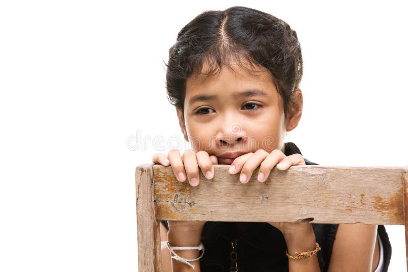 Upset Asian Girls are Upset, Angry, on White Background Stock Image ...