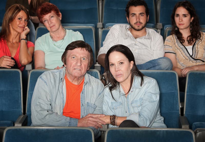 Upset Audience stock image. Image of hefty, couple, denim - 23808173