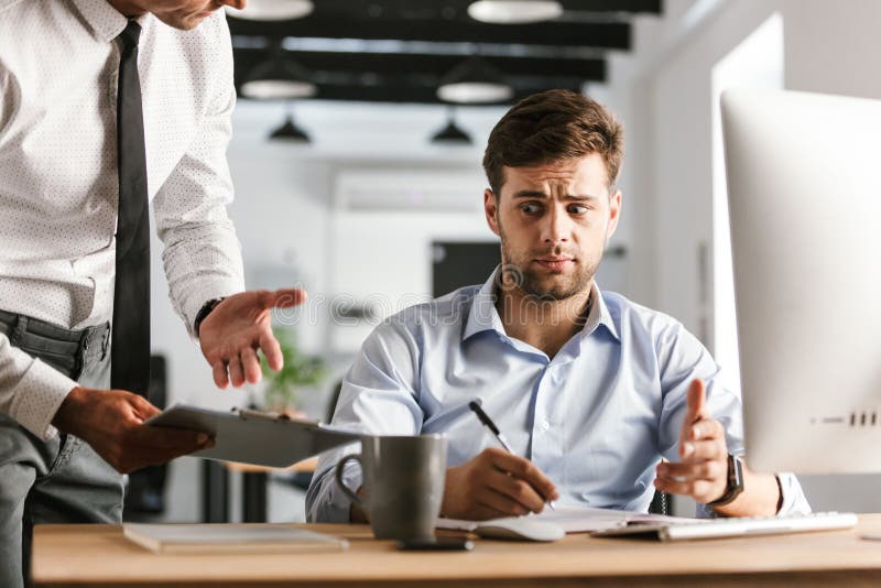 Upset Business Man Having Problems with Work Stock Image - Image of ...