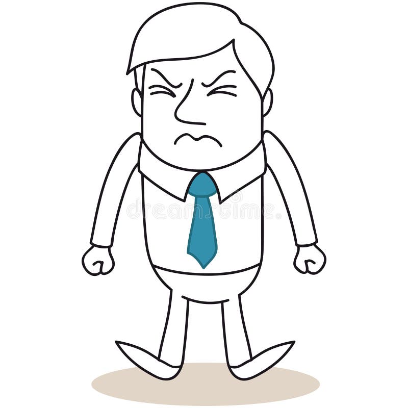 Funny Furious Angry Stick Figure Clenched Fists Stock Vector Illustration Of Upset Person