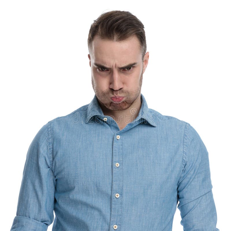 Upset Old Man Frowning with His Arms Folded Stock Image - Image of ...