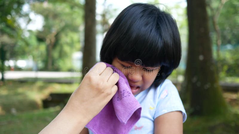 A Upset Child Girl Crying Outdoor Stock Video - Video of adolescent ...