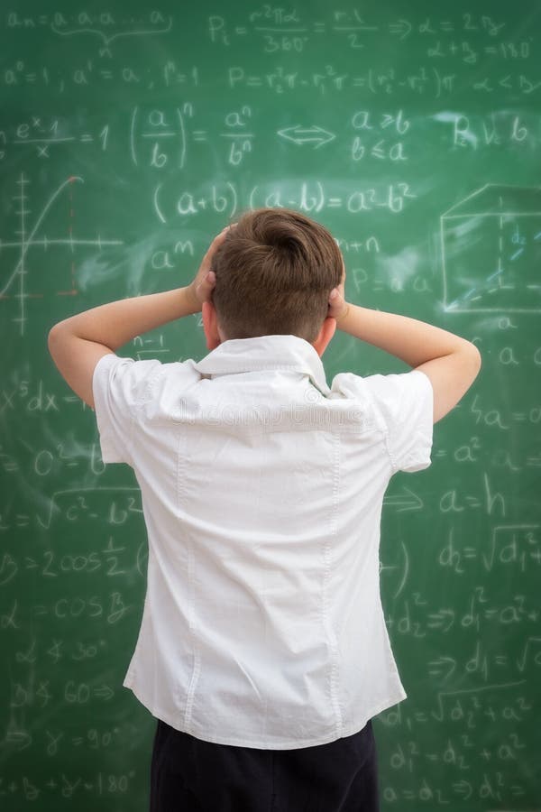 Frustrated at the New Math. Stock Image - Image of complicated, child ...