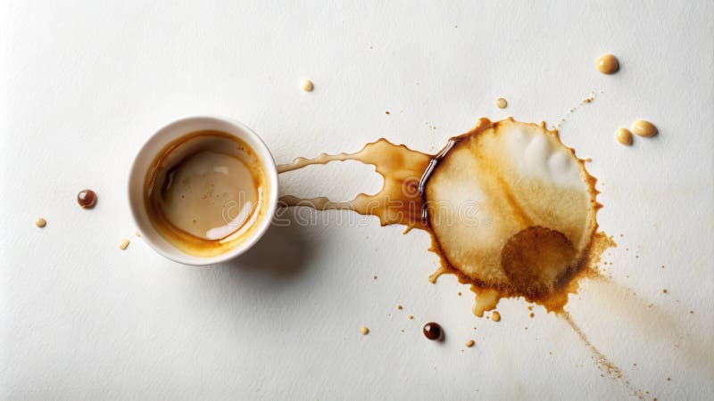 An Upset Cup of Coffee Creates a Unique Abstract Spilled Beverage ...