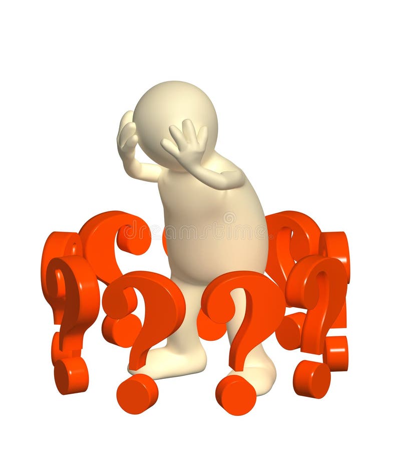 Upset 3d Puppet, Keeping for a Head Stock Illustration - Illustration ...