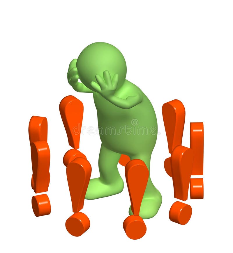 Upset 3d Puppet, Keeping for a Head Stock Illustration - Illustration ...