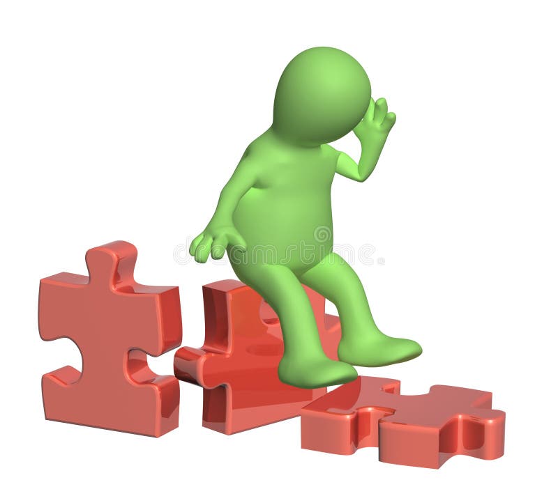 Upset 3d Puppet, Keeping for a Head Stock Illustration - Illustration ...