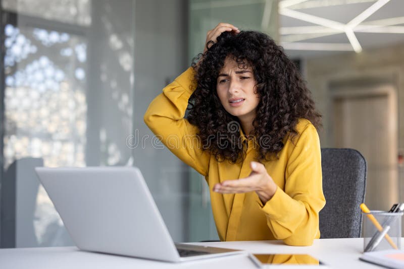 Upset and Disappointed Woman Got Error and Laptop Crash, Unsatisfied ...