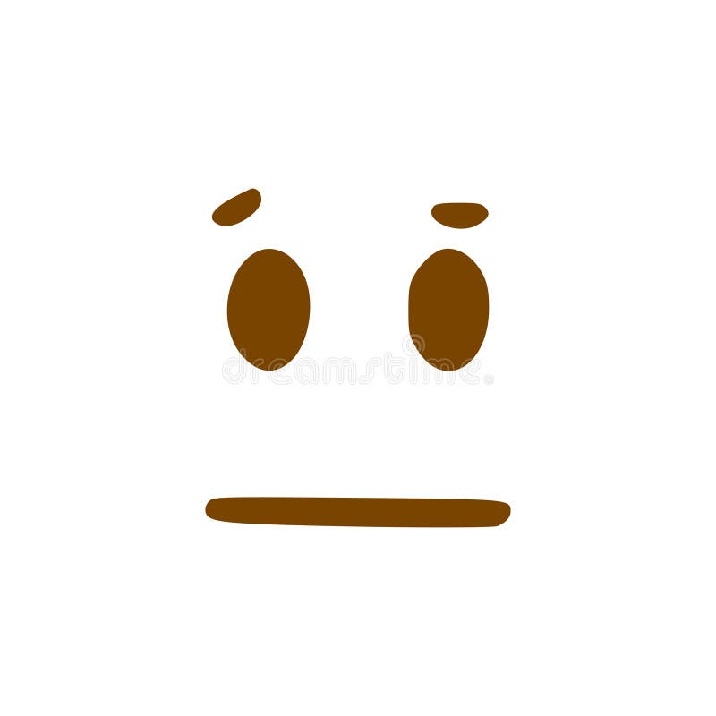Upset Face Doodle Icon. Emoticon in Hand Drawn Style Stock Illustration ...