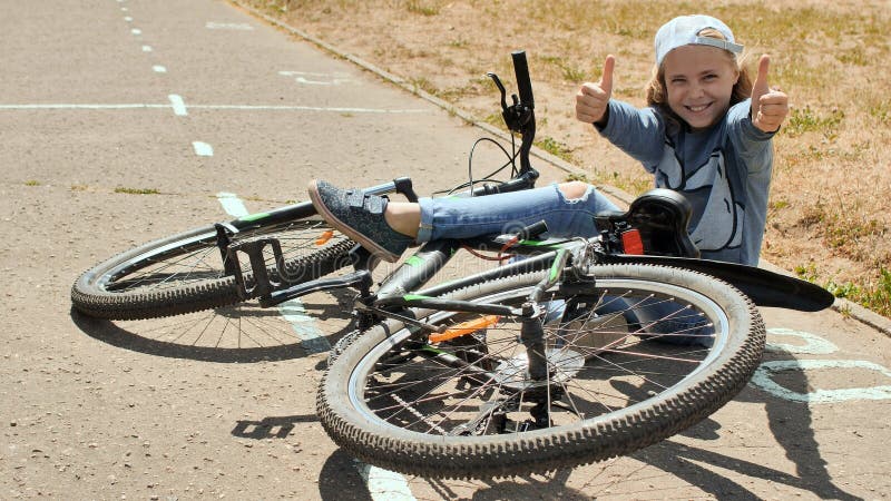 Upset Girl Crying Falling Bicycle Stock Photos - Free & Royalty-Free ...