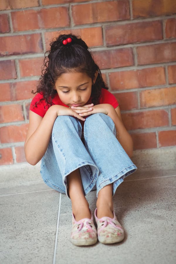 Upset Lonely Girl Sitting by Herself Stock Photo - Image of gloom ...
