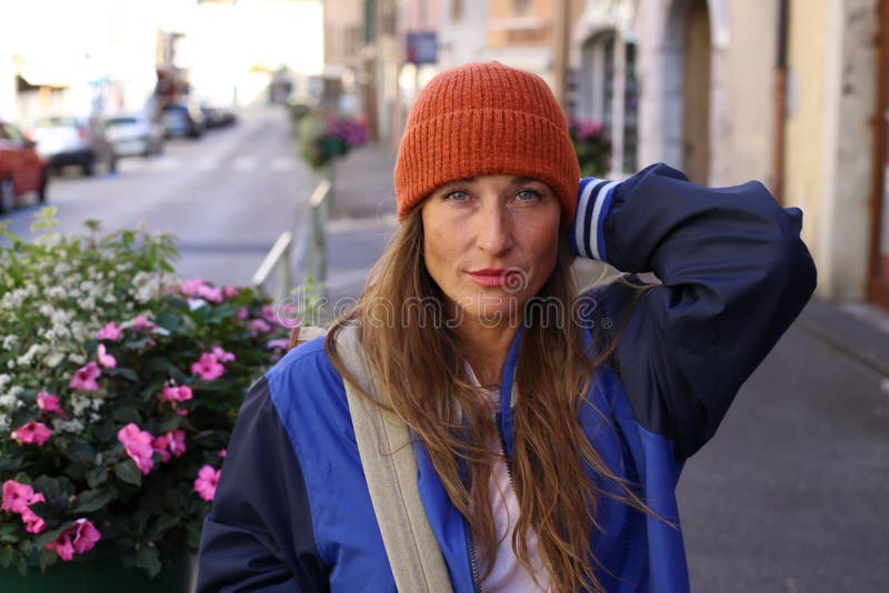 Upset Looking Woman Walking Outdoors Stock Image - Image of city ...