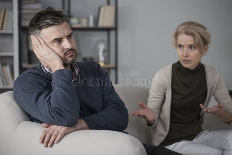 Upset Man and Complaining Wife Stock Photo - Image of difficulties ... Upset Man and Complaining Wife Stock Photo - Image of difficulties ...