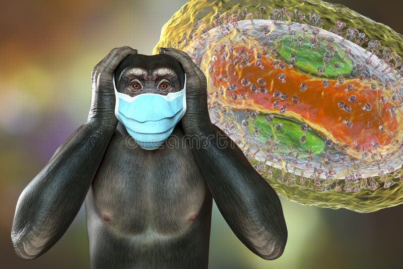 Upset monkey portrait stock illustration. Illustration of monkey ...