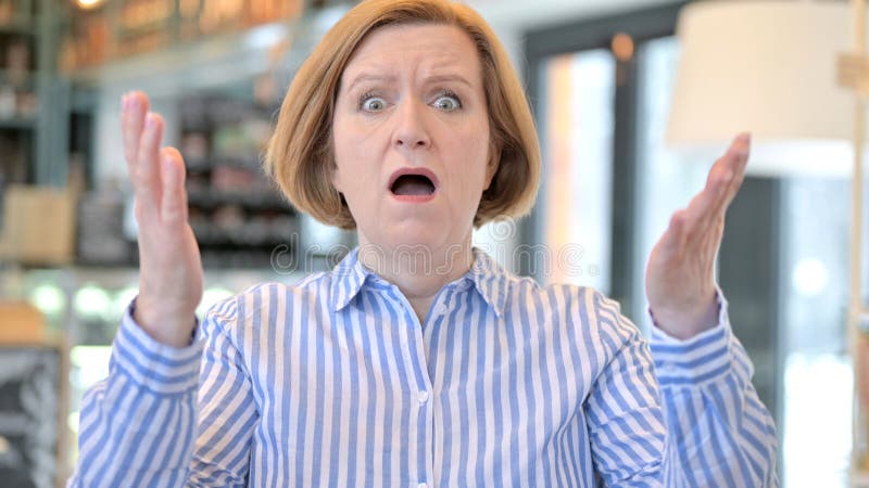 Upset Old Woman Reacting To Problem Stock Image - Image of lost ...