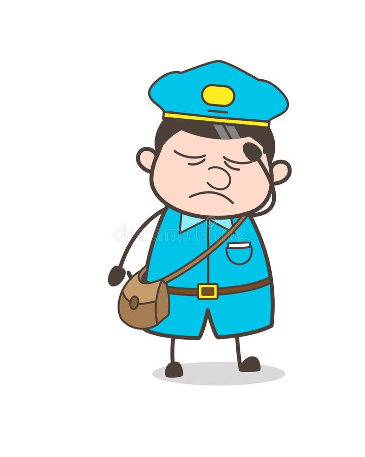 Upset Postboy Face Expression Vector Stock Illustration - Illustration ...