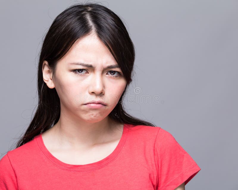 Upset, Pouting Chinese Woman Stock Image - Image of looking, portrait ...