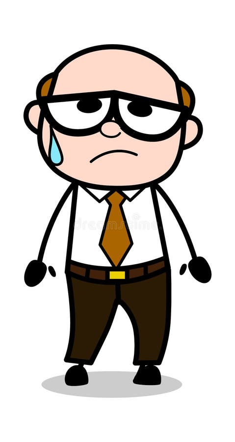 Upset - Retro Cartoon Office Old Boss Man Vector Illustration Stock ...