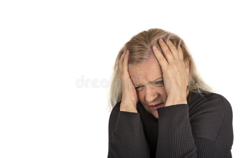 Upset Stressed Old Woman with Mental Disorders Stock Image - Image of ...