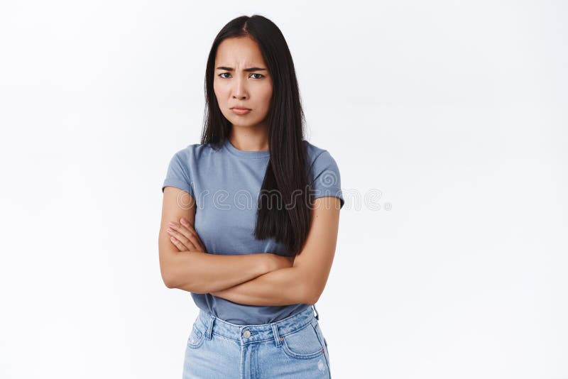 Upset Timid And Insecure Asian Girlfriend Look Betrayed Or Sad