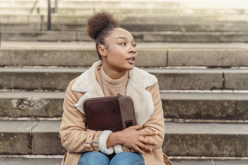 Woman Student E-learning Distance Training Course Study Working on ...