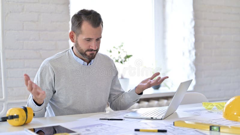 Upset Young Architect at Work, Disappointment Stock Photo - Image of ...