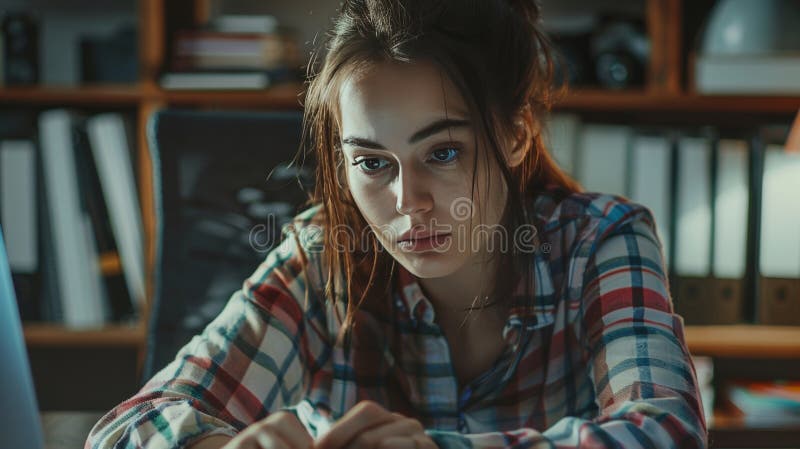 Upset Young Woman Facing Work Problem Realistic Portrayal of Office ...