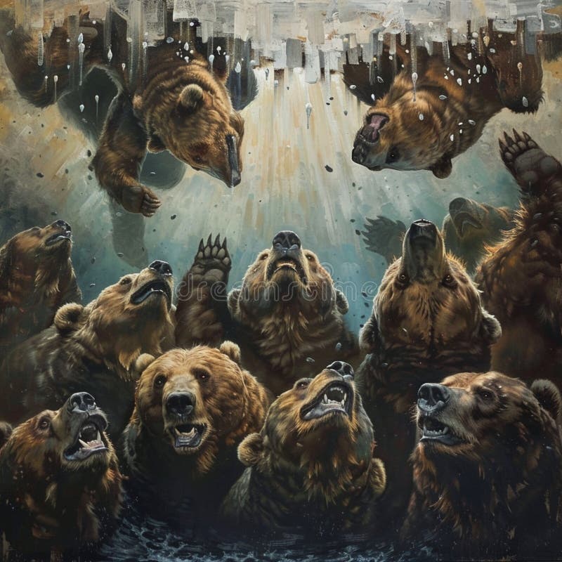Upside-down Bears in an Open Setting Stock Illustration - Illustration of animals, album: 336799813