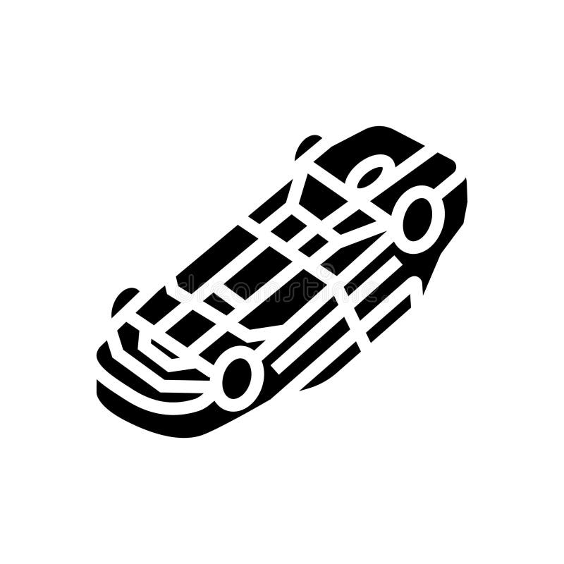 Upside Down Car Modern Glyph Icon Vector Illustration Stock ...