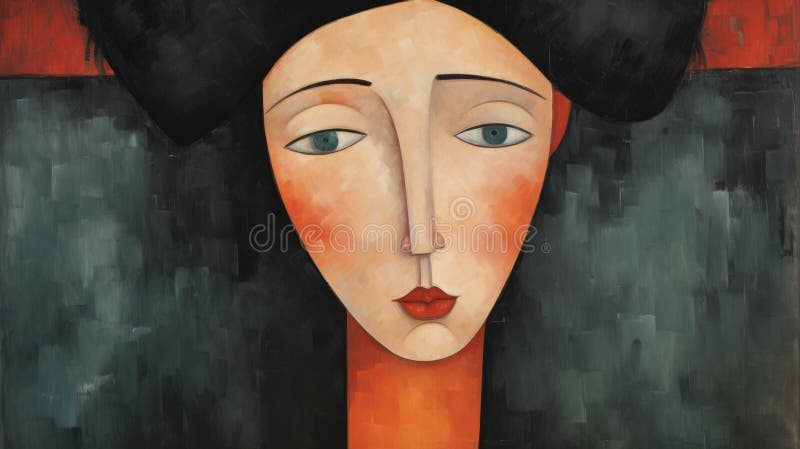 Upside Down Expressionism: a Distinctive Portrait of a Woman with Red ...