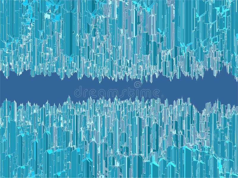 Upside Down Futuristic City Background Vector. Landscape View. Stock ...