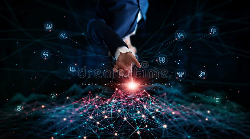 Upside Down Image. Global Communication Structure Networking and Data ...