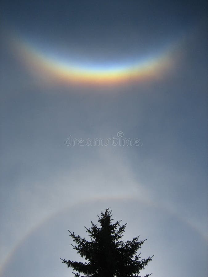 Upside Down Rainbow Circumzenithal Arc Stock Image - Image of blue ...