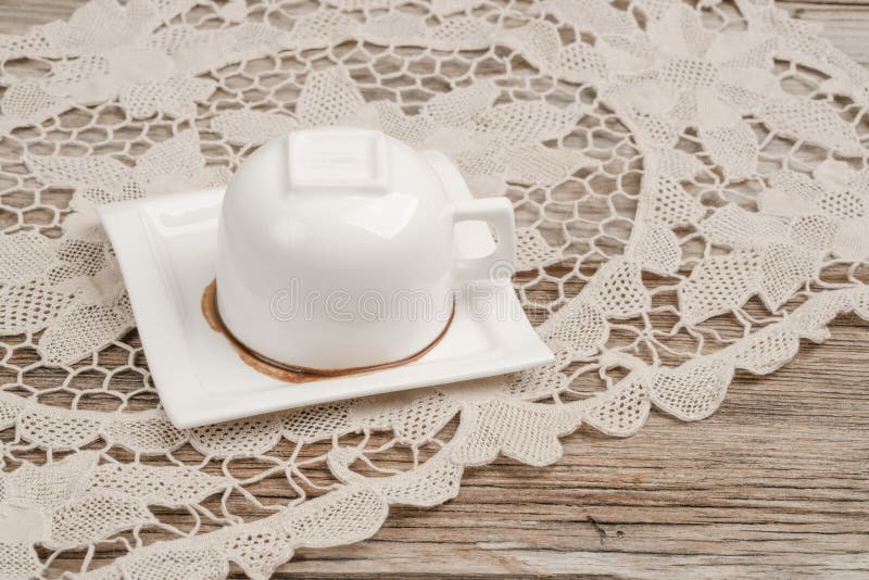 Upside Down Turkish Coffee Cup Ready To Fortune Telling Stock Photo ...