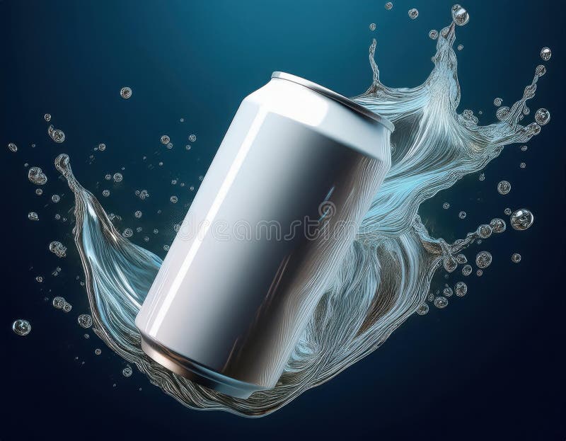 Upside Down White Soda Can Dynamic Water Motion Stock Photos - Free ...